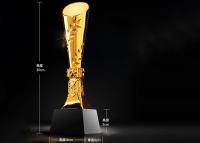 China Gold Plated Polyresin Trophy Cylinder Shape Year - End Bonus For Enterprise Staff for sale