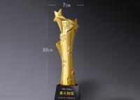 China Cylinder Shape Resin Trophy Cup With Crystal Base Custom Logo Accepted for sale