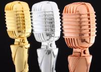 China Microphone Design Custom Trophy Awards Resin Material Made For Musical Activities for sale