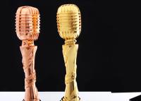 China Microphone Design Custom Trophy Awards Resin Material Made For Musical Activities for sale