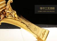 China Shiny Gold Plated Resin Trophy Cup For Winners Custom Logo Accepted for sale