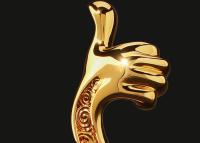 China Resin Material Trophies For School Awards , Thumb Shape Award Cups Trophies for sale