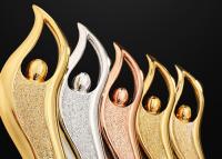 China Epoxy Resin Trophies And Awards Gold / Silver / Copper Plated Type Optional for sale