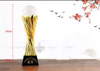 China Custom Resin Trophy Cup With Crystal Ball For Soccer End - Year Award for sale