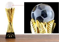 China Custom Resin Trophy Cup With Crystal Ball For Soccer End - Year Award for sale