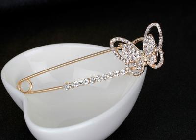 China Alloy Material Butterfly Breastpin / Scarf Buckle , Trendy Metal Craft Ornaments for sale