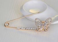 China Alloy Material Butterfly Breastpin / Scarf Buckle , Trendy Metal Craft Ornaments for sale