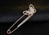 China Alloy Material Butterfly Breastpin / Scarf Buckle , Trendy Metal Craft Ornaments for sale