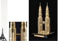 China Famous Building Home Decorations Crafts , Malaysia Twin Tower Tourism Souvenirs for sale