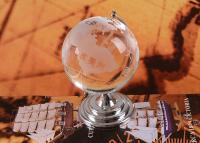 China Crystal Home Decorations Crafts K9 Globe Ball With Sand Blasting World Map for sale