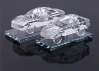 China Car Shape Crystal Decorative Glass Bottles Yellow / Green / Blue / White Color Optional for sale