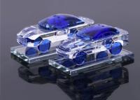 China Car Shape Crystal Decorative Glass Bottles Yellow / Green / Blue / White Color Optional for sale