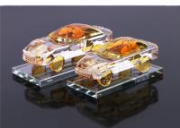 China Car Shape Crystal Decorative Glass Bottles Yellow / Green / Blue / White Color Optional for sale