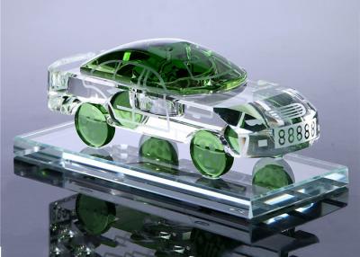China Car Shape Crystal Decorative Glass Bottles Yellow / Green / Blue / White Color Optional for sale