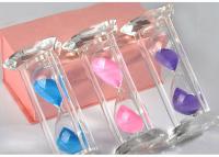 China Desktop Crystal Glass Material Hourglass 15 Or 30 Minutes Type Sand Clock for sale