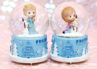 China Transparent Crystal Home Decorations Crafts , Rotating Crystal Ball Music Box for sale