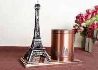 China Plated World Famous Building Model , Metal France Eiffel Tower Design Brush Pot for sale