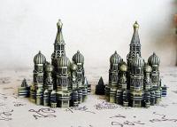 China Custom Service DIY Craft Gifts Antique Electroplated Kremlin Buildings Model for sale