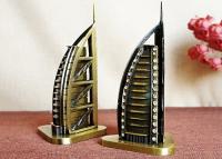 China Bronze Plated DIY Craft Gifts World Famous Building Model Of Burj Al Arab Hotel for sale