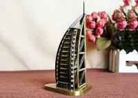China Bronze Plated DIY Craft Gifts World Famous Building Model Of Burj Al Arab Hotel for sale