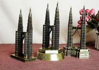 China Plated Type Malaysia Petronas Twin Towers Pewter Tourist Souvenirs for sale