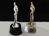 China Gold / Silver Color Golf Trophy Cup For Net Champion And Net Second Reward for sale