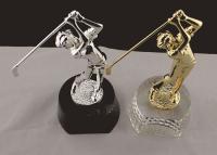 China Gold / Silver Color Golf Trophy Cup For Net Champion And Net Second Reward for sale
