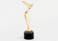 China Rose Gold Plated Golf Trophy Awards , Longest Driver PGA Golf Trophies for sale