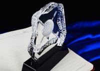 China Polished K9 Crystal Golf Ball Trophy , Custom Logo Golf Club Trophy for sale