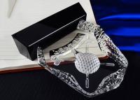 China Polished K9 Crystal Golf Ball Trophy , Custom Logo Golf Club Trophy for sale