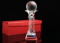 China Near - Pin Golf Trophy Cup With Crystal Golf Ball Custom Logo Accepted for sale