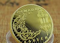 China 3D Raised Baked Enamel Military Medal , Arab Culture Commemorative Gold Coin for sale