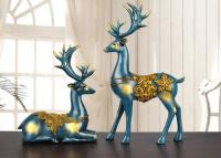 China Christmas Reindeer Resin Arts And Crafts Home / Hotel Decoration Use for sale