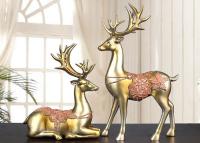 China Christmas Reindeer Resin Arts And Crafts Home / Hotel Decoration Use for sale