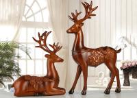 China Christmas Reindeer Resin Arts And Crafts Home / Hotel Decoration Use for sale