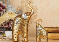 China Animal Resin Home Decorations Crafts Gold Color Elephant Figurine Statue for sale