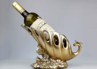 China Plated Resin Decoration Crafts / Wine Bottle Holder As Friend / Business Gift for sale