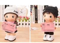 China Wedding Use Resin Decoration Crafts Boy And Girl Cartoon Figures Designed for sale