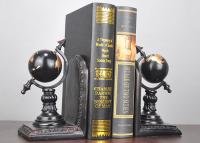 China Black Plated Resin Decoration Crafts , Study Room Globe Book Holder for sale