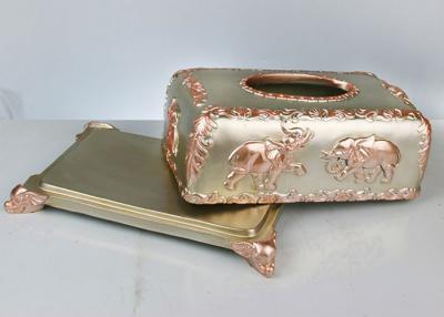 China Custom Pattern Resin Decoration Crafts , 260*160*130mm Household Napkin Box for sale