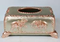 China Custom Pattern Resin Decoration Crafts , 260*160*130mm Household Napkin Box for sale
