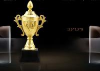 China Gold Plated Type Plastic Trophy Cup , Custom Logo Sports Cup Trophy for sale