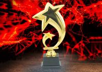 China Custom Logo Plastic Trophy Cup With Star Design Three Sizes Optional for sale