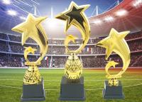 China Custom Logo Plastic Trophy Cup With Star Design Three Sizes Optional for sale