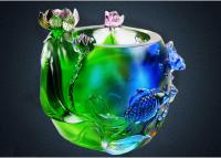 China Colored Glaze Pen Pot / Pen Holder With Animal And Flower Pattern for sale