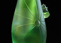 China Gradual Green Colored Home Decorations Crafts Glaze Vase Family Hall Usage for sale