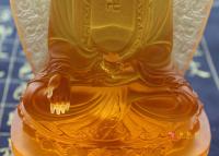 China Precious Colored Glaze Buddha Figure For Altar And Worship Custom Texts Accepted for sale