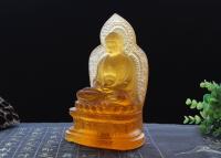 China Precious Colored Glaze Buddha Figure For Altar And Worship Custom Texts Accepted for sale