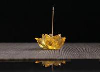 China Lotus Flower Design Home Decorations Crafts Incense Burner Three Colors Optional for sale