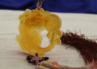 China Colored Glaze Home Decorations Crafts , Azure Stone Handmade Car Pendant for sale